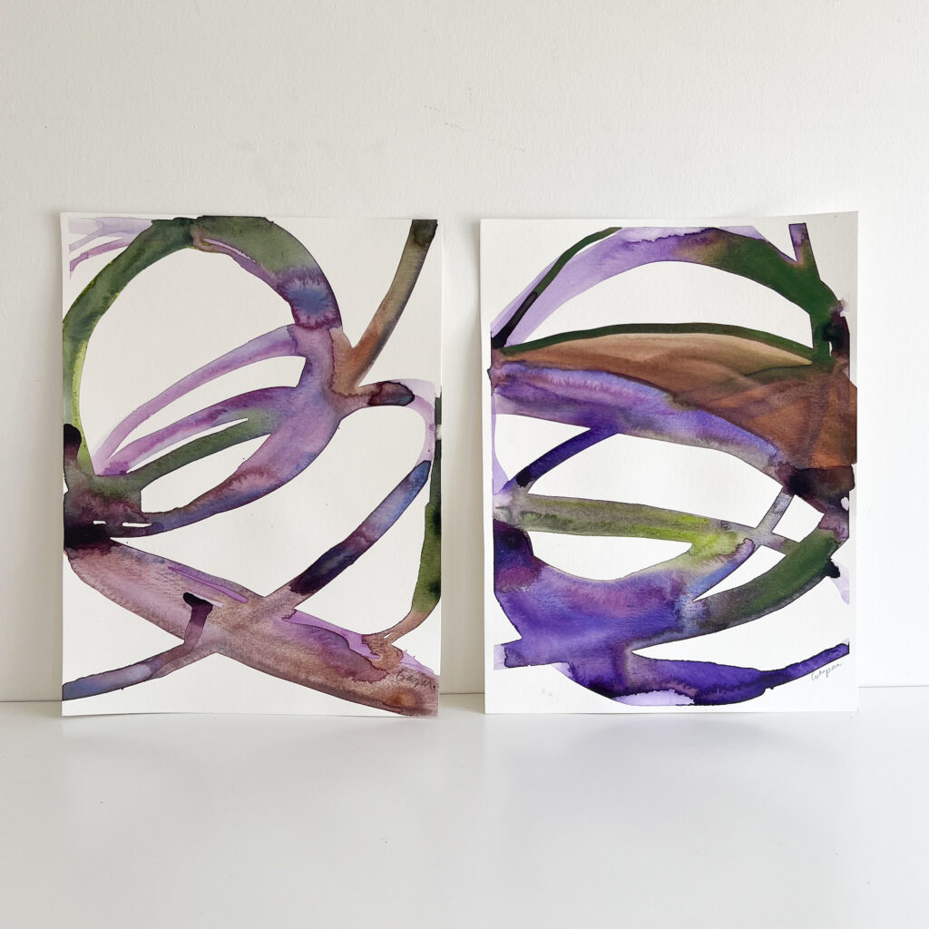 Violet Cell Pair | Mary Gaspar Art